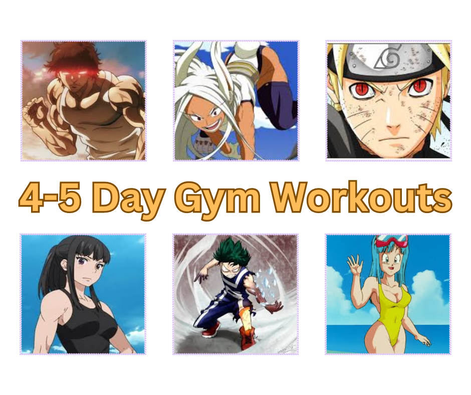 4-5 DAY ANIME WORKOUTS - Dotty Fitness Nerds
